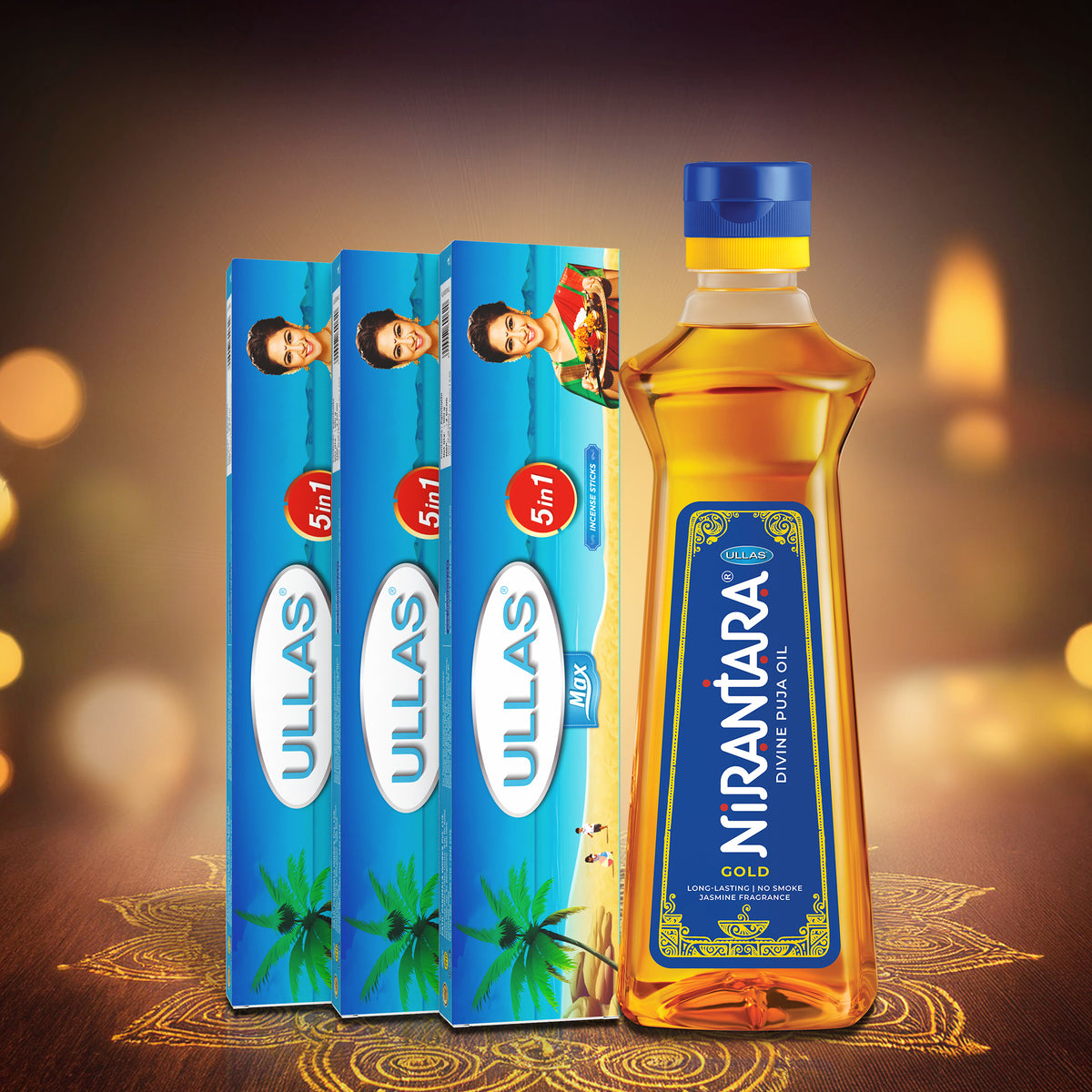 Ullas Max 5 in 1 (100 g) - Pack of 3 & Nirantara (1 Litre) Combo