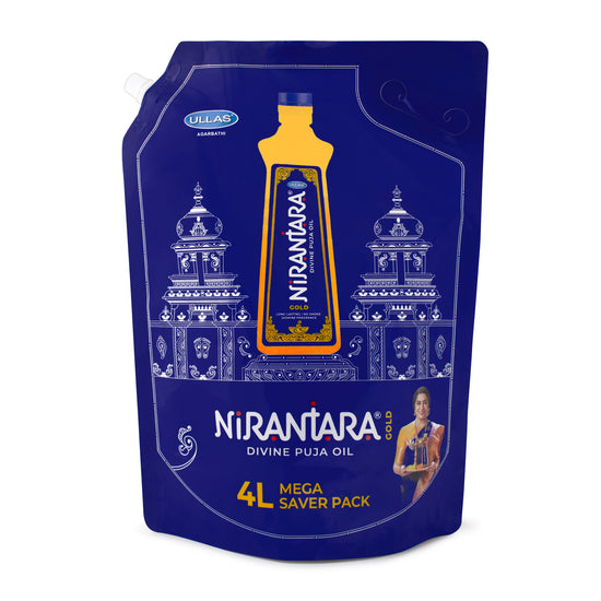Nirantara Gold Divine Puja Oil Online – ULLAS AGARBATHI